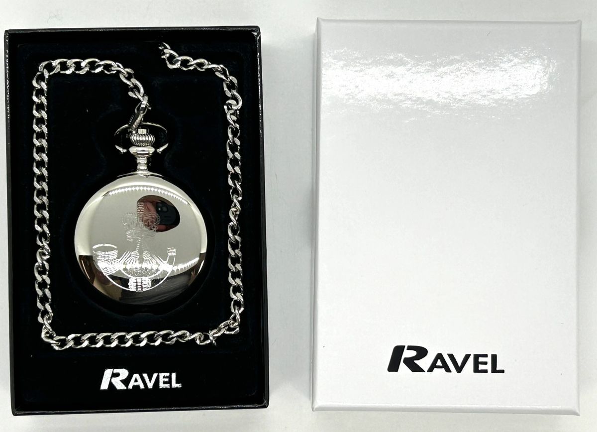British Military Light Infantry Silver Coloured RAVEL Gents Pocket Watch