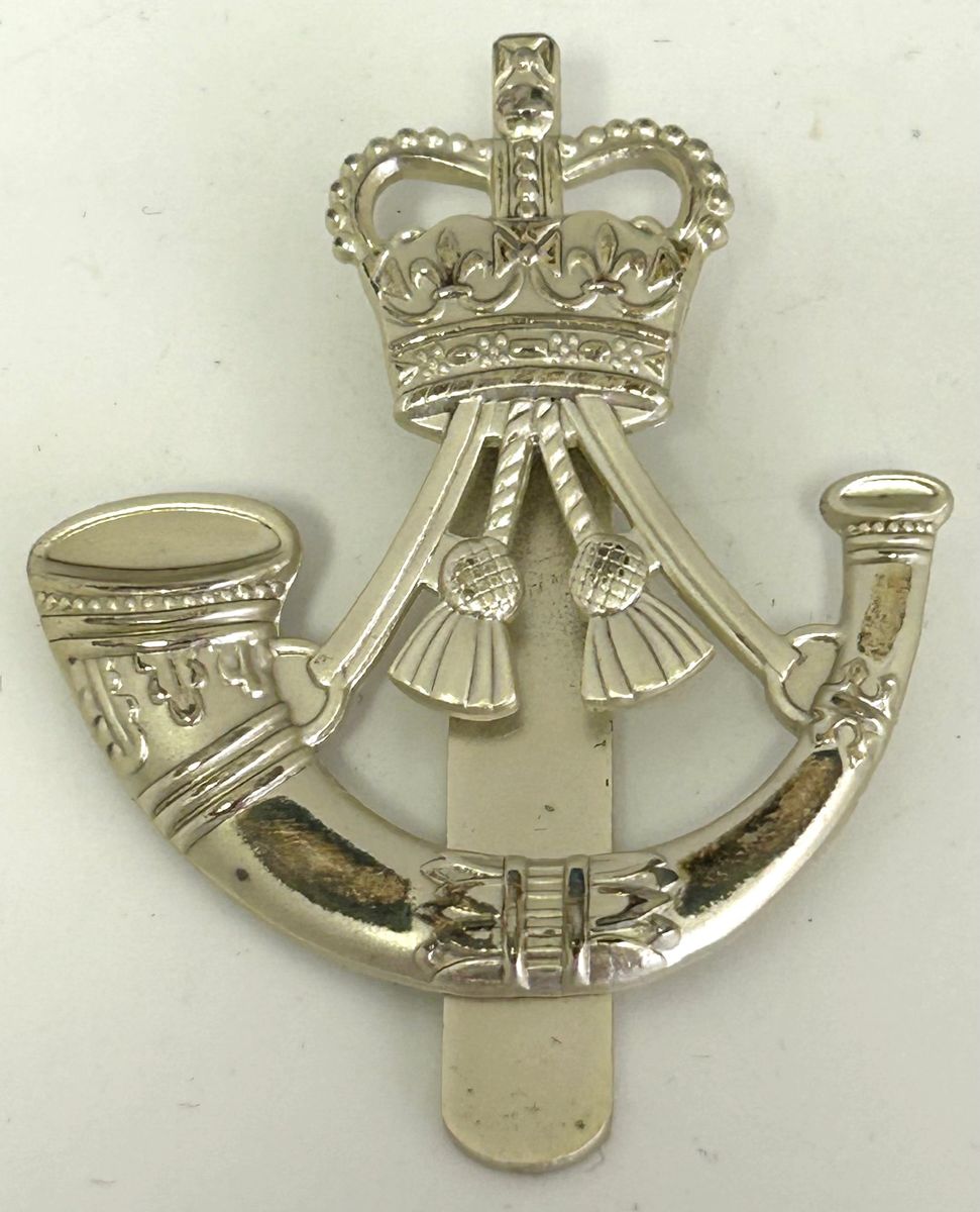 British Military Issue Metal Rifles Regiment Cap Badge