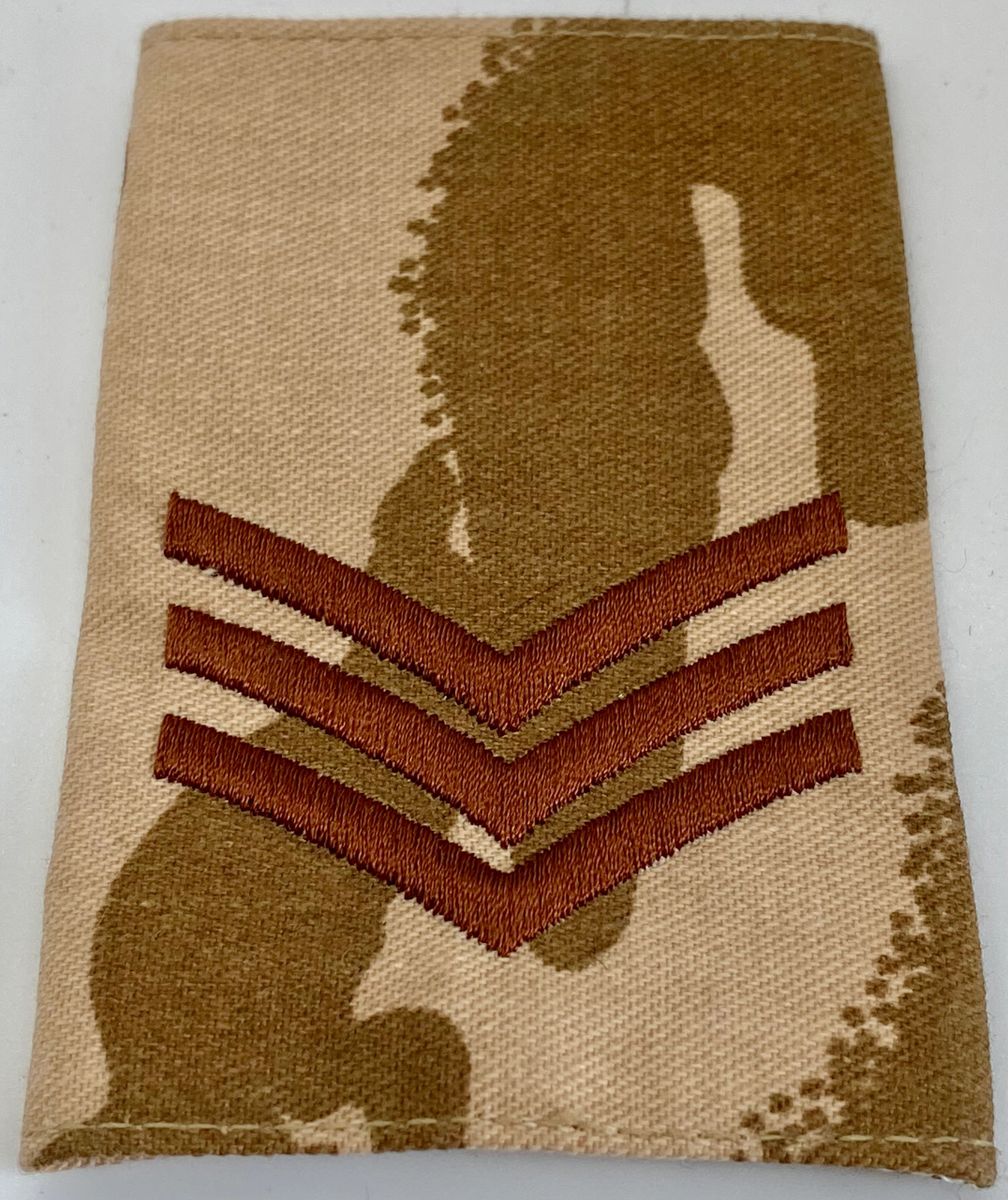 British Military Issue Sergeant Desert DPM Rank Insignia Slide
