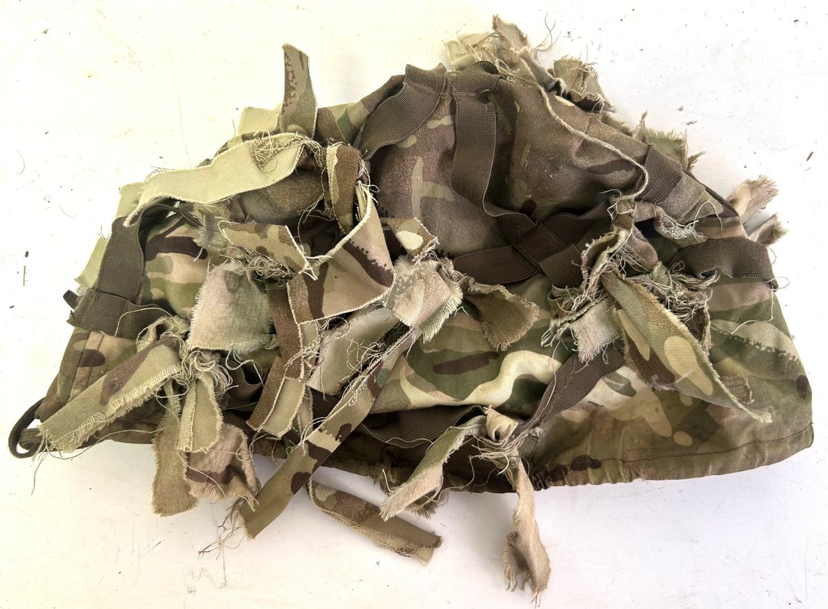 British Military Issue Mk.6 MTP Camouflage Scrim Helmet Cover, Outsize (16)