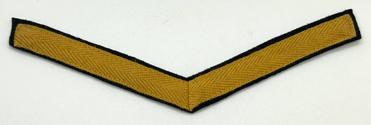 US Military Issue Vietnam Era Yellow Black Lance Corporal Rank Patch