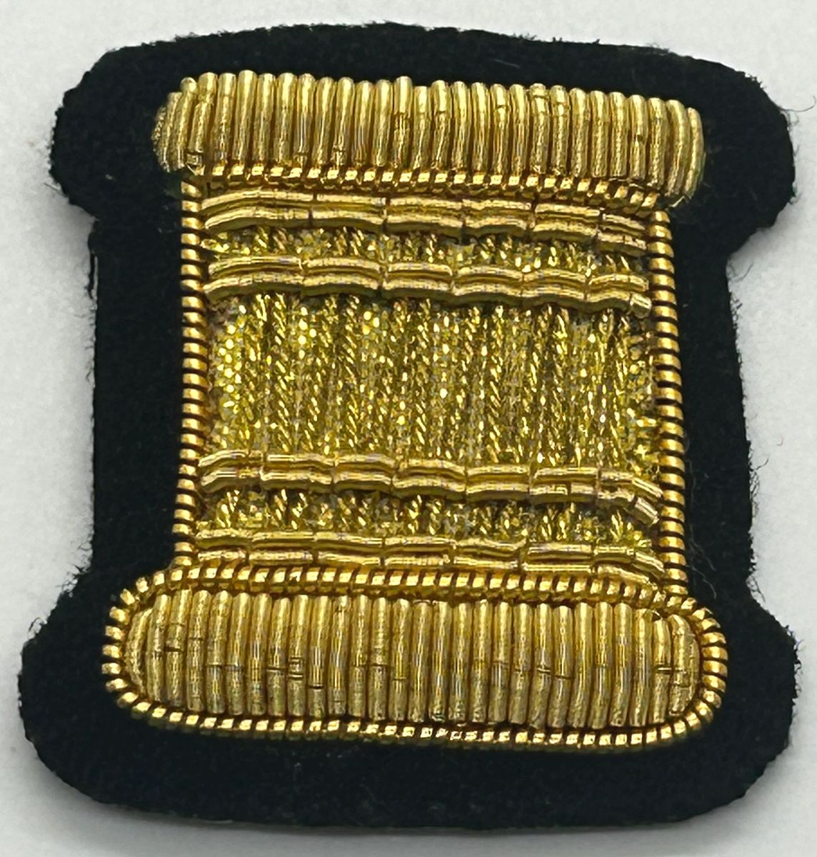 British Military Issue Small Black Gold Drummers TRF Trade Uniform Patch