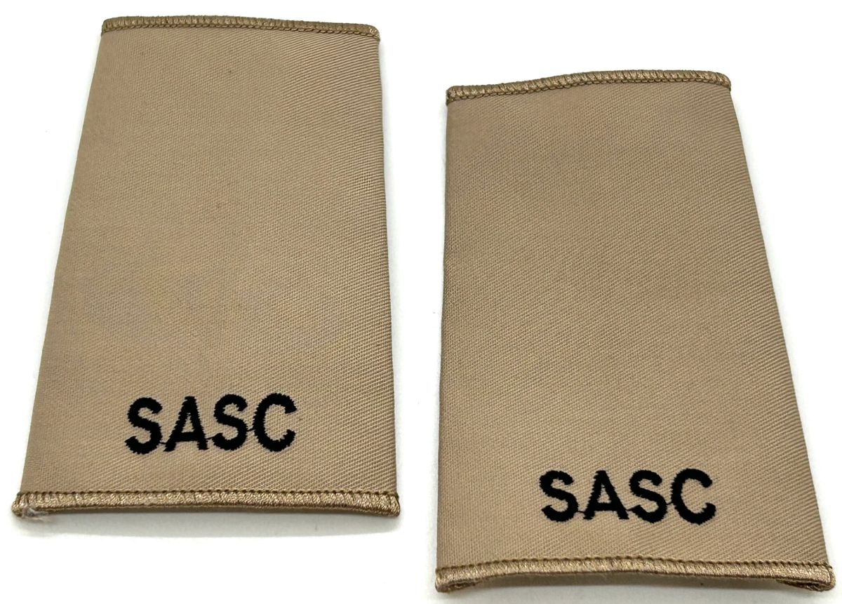 British Military Issue SASC Tan Rank Slide Pair