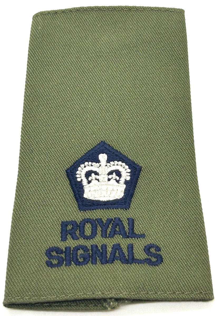 British Military Issue Major Royal Signals Olive Green Rank Slide