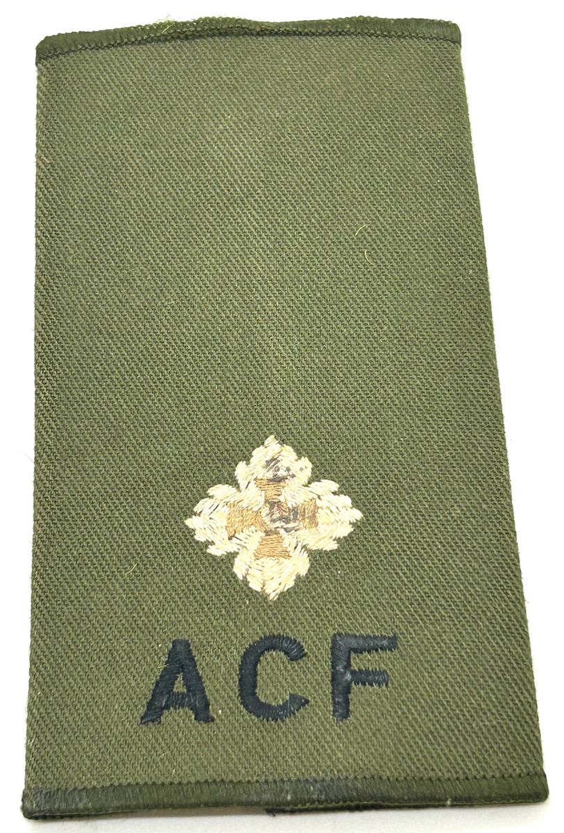 British Military Issue Second Lieutenant ACF Olive Green Rank Slide