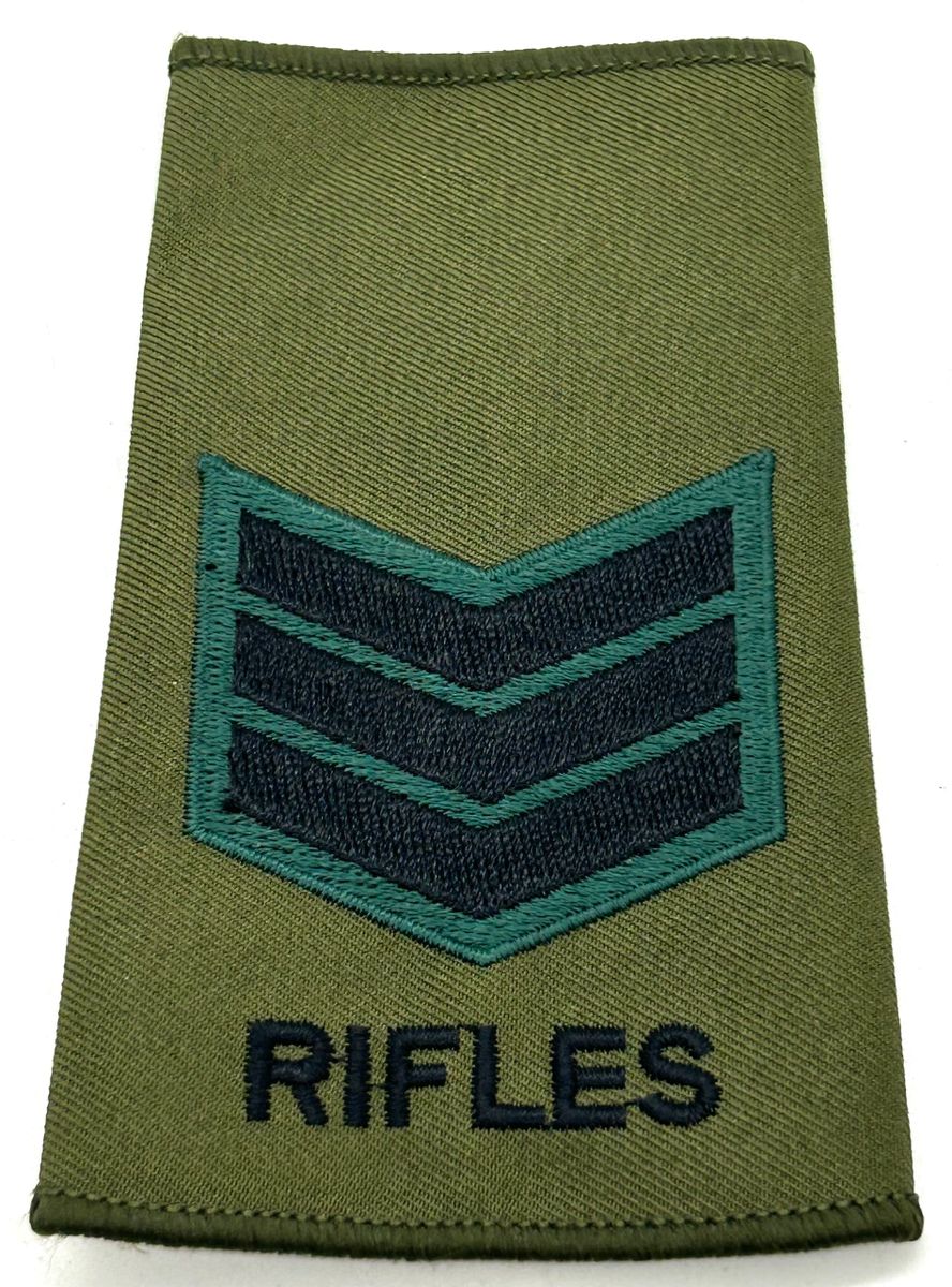 British Military Issue Olive Green Rifles Sergeant Rank Slide