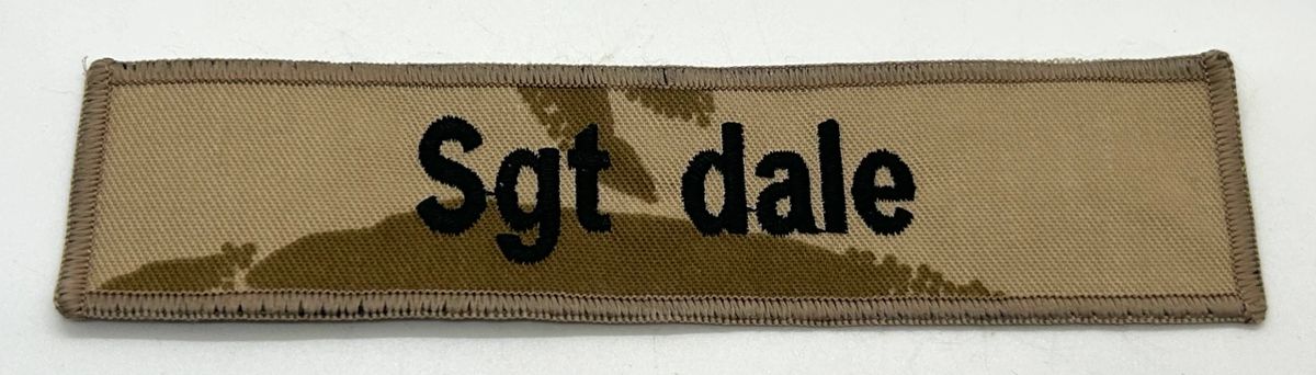 British Military Issue Desert DPM 'Sgt Dale' Combat Uniform Name Patch