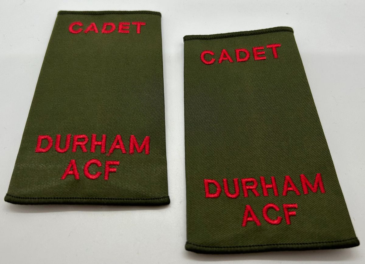 British Military Green Durham Army Cadet Force ACF Rank Slide Pair