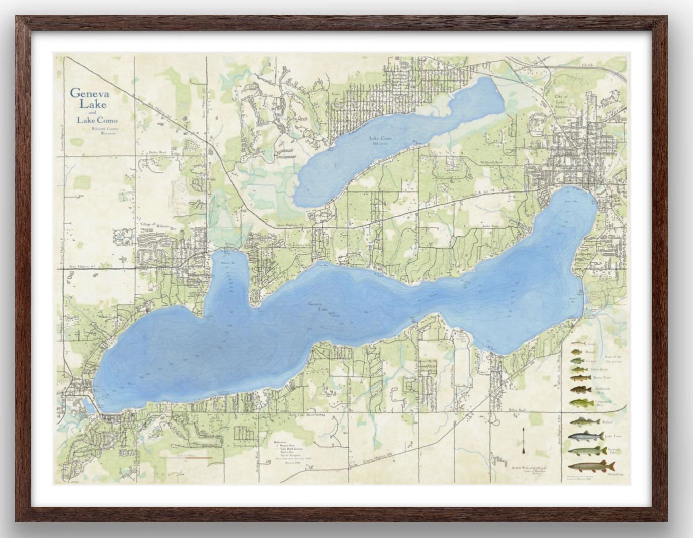 New map of Geneva Lake and Lake Como
