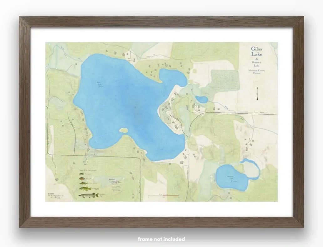 Map of Gilas Lake in Marinette County