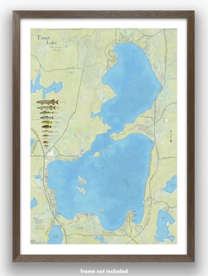 New Map of Trout Lake in Vilas County