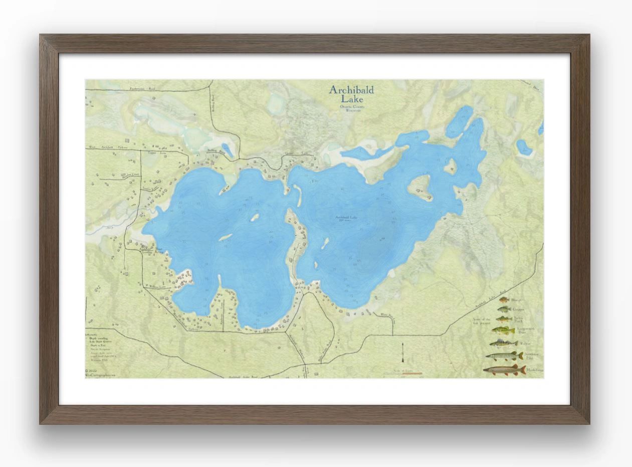 Archibald Lake in Oconto County freshly mapped!