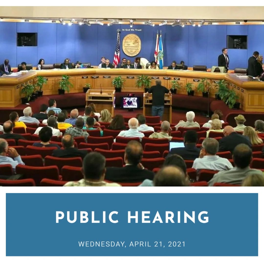 Public Hearing - Wednesday, April 21, 2021 @ 9:30am