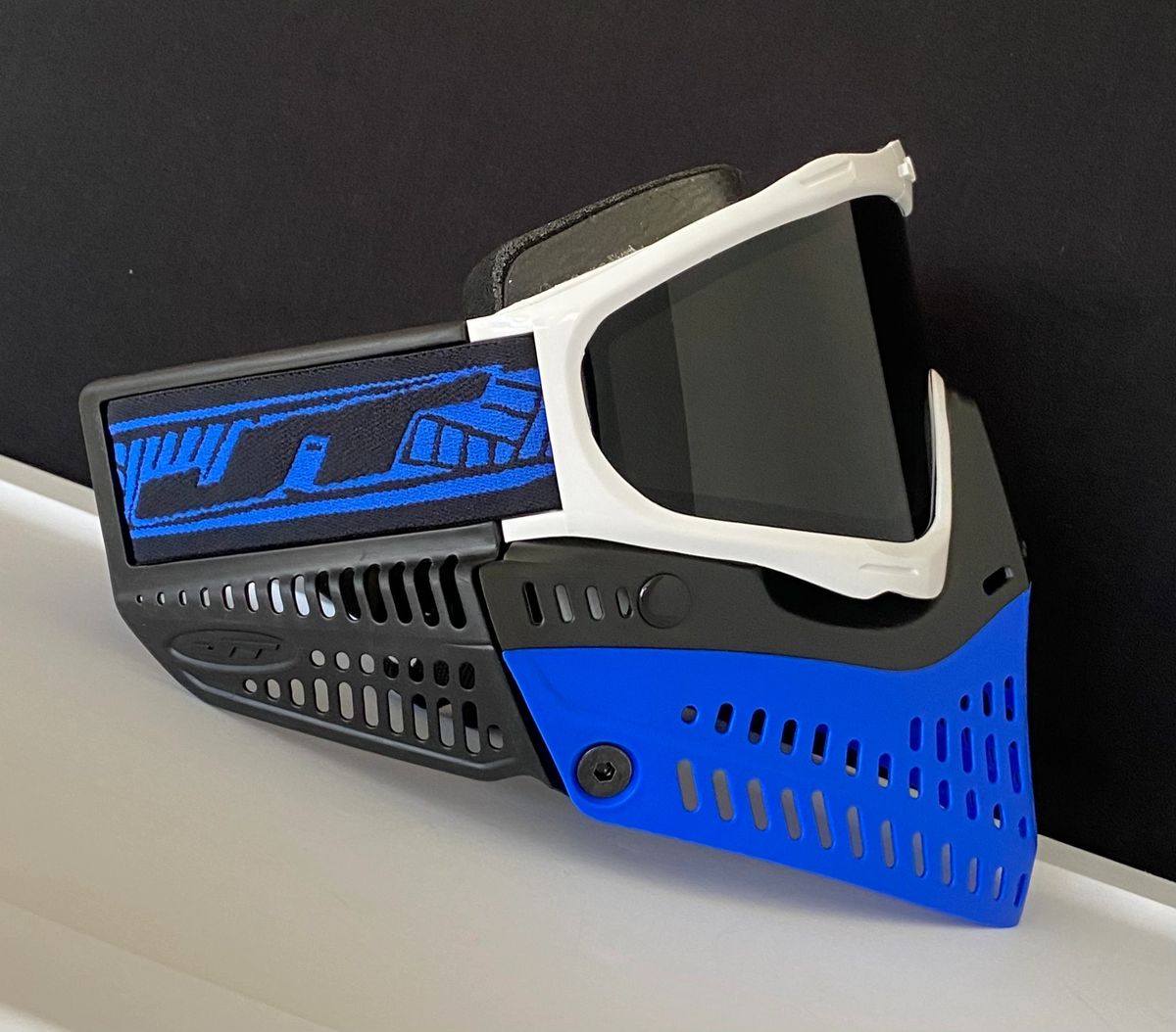 Custom JT Proflex Paintball Mask Goggle w/ Smoke Thermal Lens White Blue