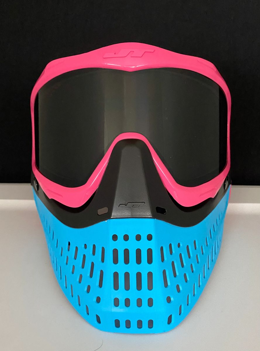 JT Proflex Paintball Mask Goggle w/ Smoke Thermal Lens - Pink, Black & Blue