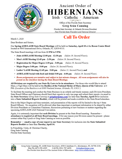 Events | Ancient Order of Hibernians of Indian River County, Fl