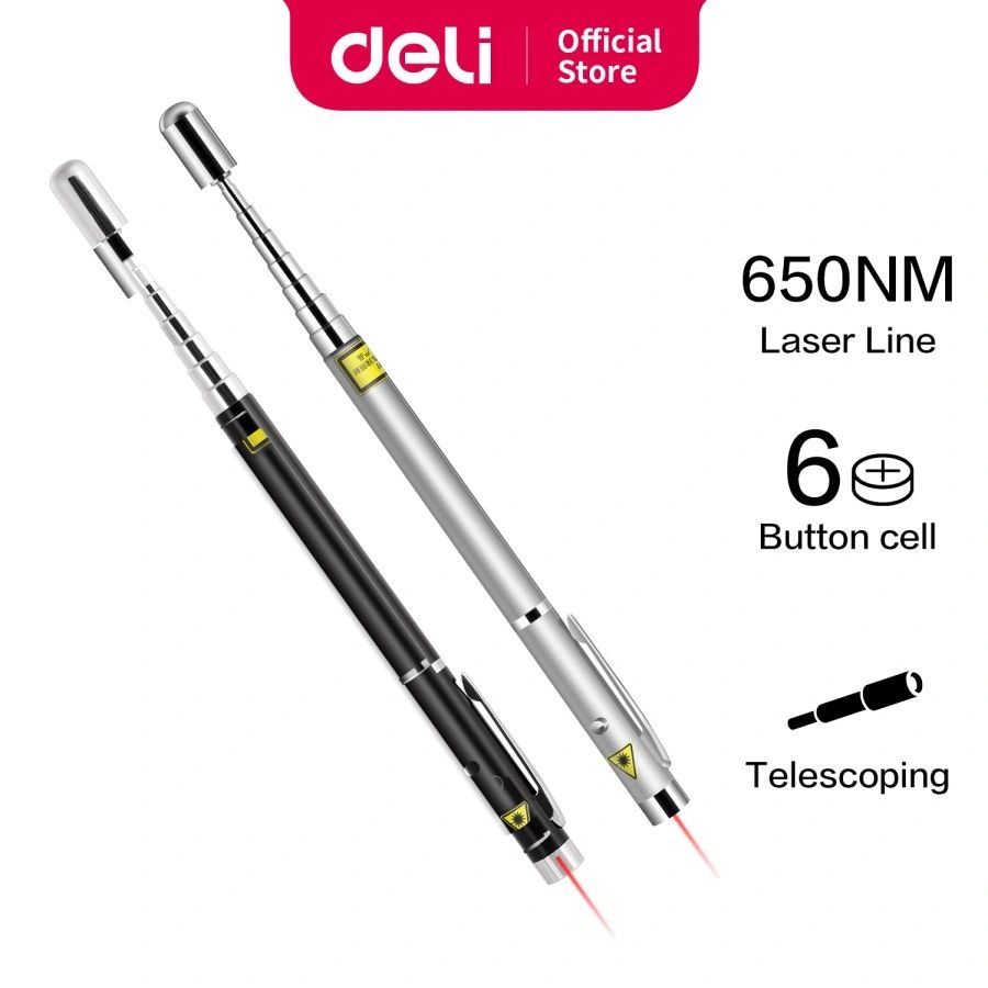 3934 - Deli Laser Pointer Wireless alat presentasi berbentuk pen 2 warna