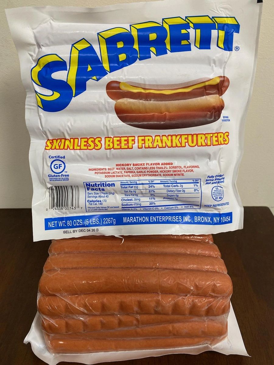 Sabrett 5lb Sabrett Beef Skinless Frankfurters
