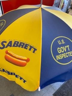 Sabrett Mini Table Top Hot Dog Cart Umbrella
