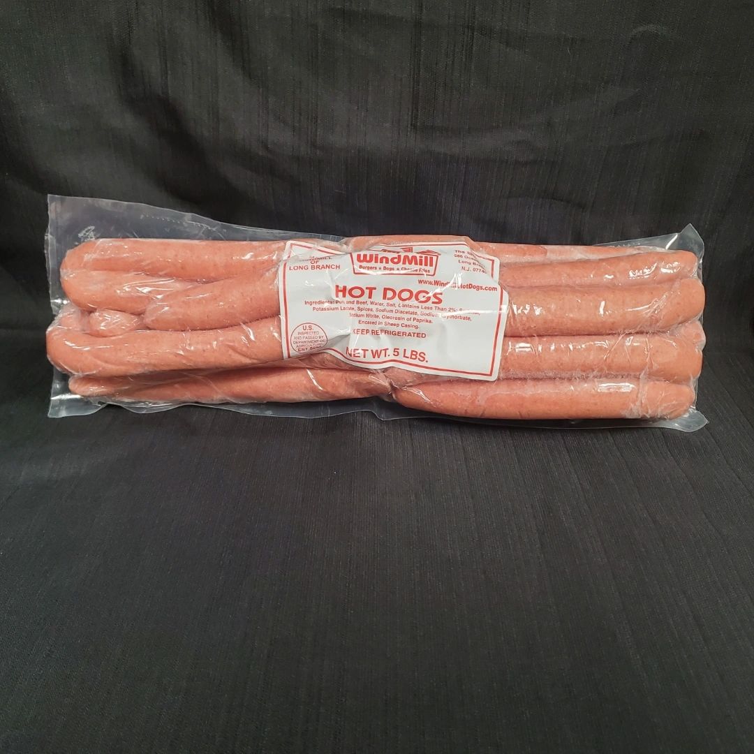 WindMill Hot Dogs 5 lb. Package Natural Casing. A Jersey Shore Favorite