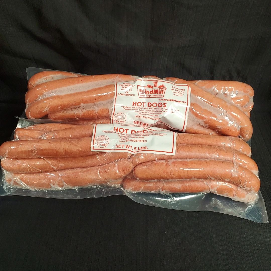 WindMill Hot Dogs 10 lb. Package ( 2- 5# Pkgs ) Jersey Shore's Best Dog!