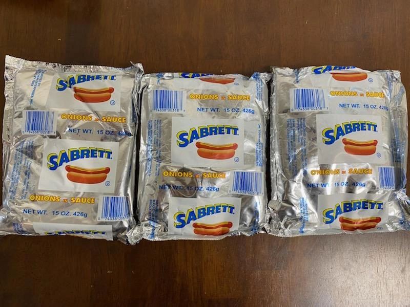 Sabrett Push Cart Style Onions (3) 15 oz. foil bags