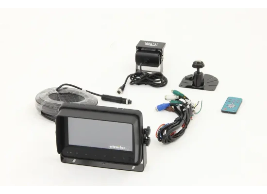 Rear View Safety Backup Camera System - Weatherproof Monitor - Quad View