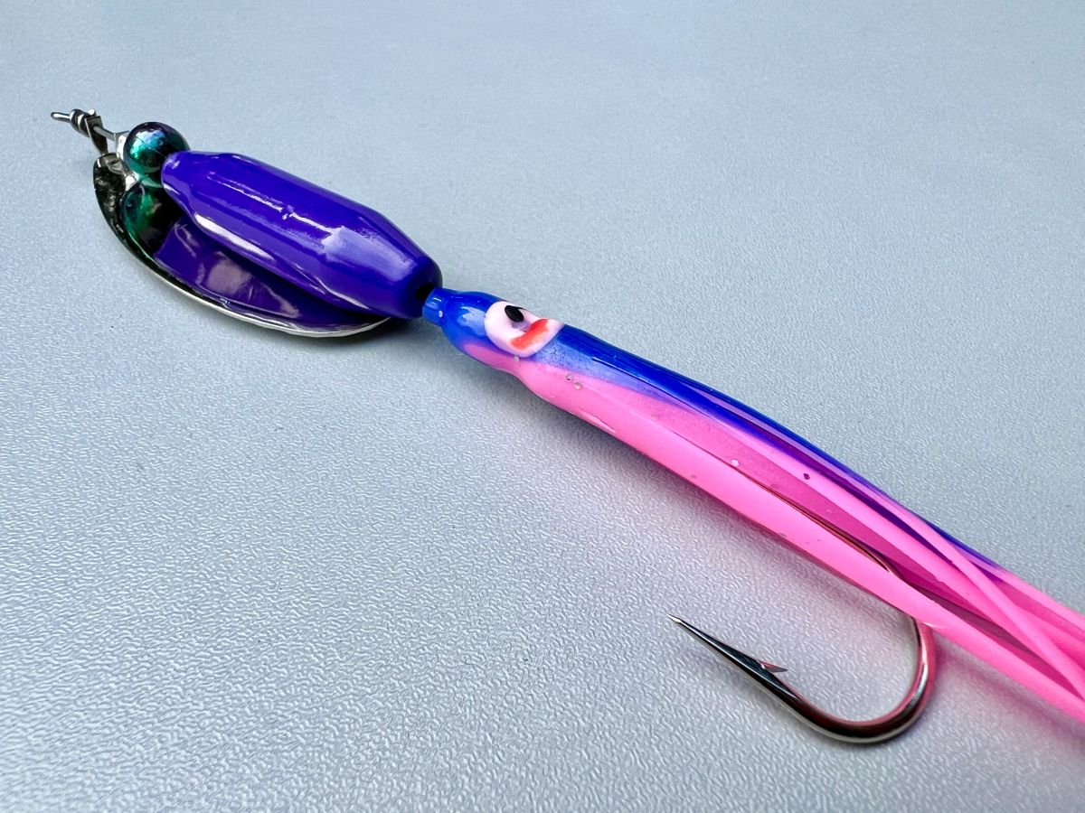 1oz "Purple & Pink" Torpedo Squid Spinner - Salmon & Steelhead Lure