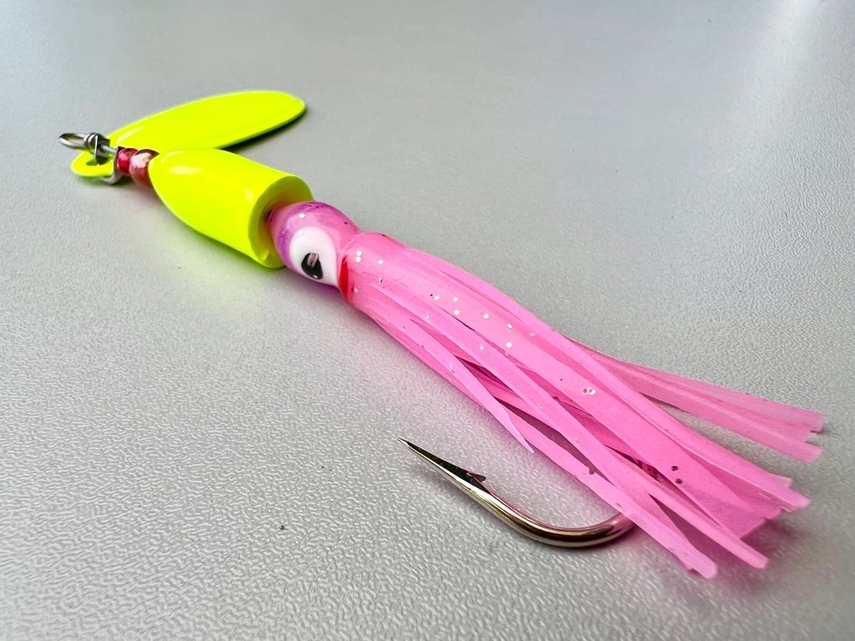 "Tutti Frutti" Bullet Squid Spinner 3/8-1/2oz Salmon & Steelhead Lure