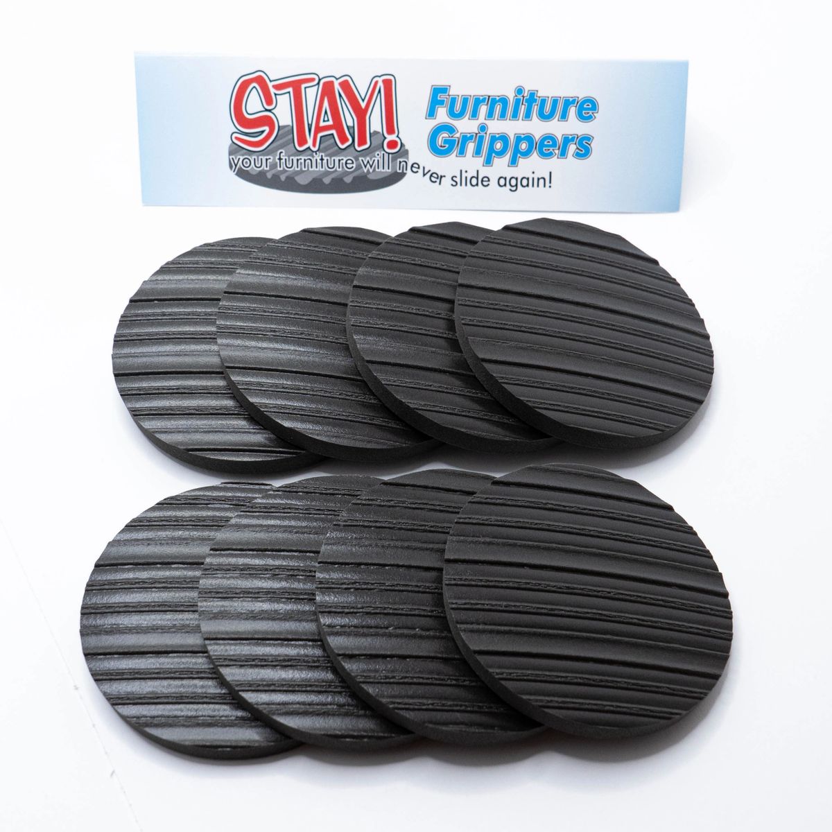 4- Inch Round STAY! Furniture Grippers, Two Sets