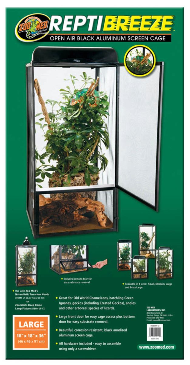 ReptiBreeze Open Air Black Aluminum Screen Cage