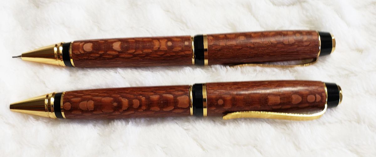 Australian Lacewood Hand made pen and pencil set