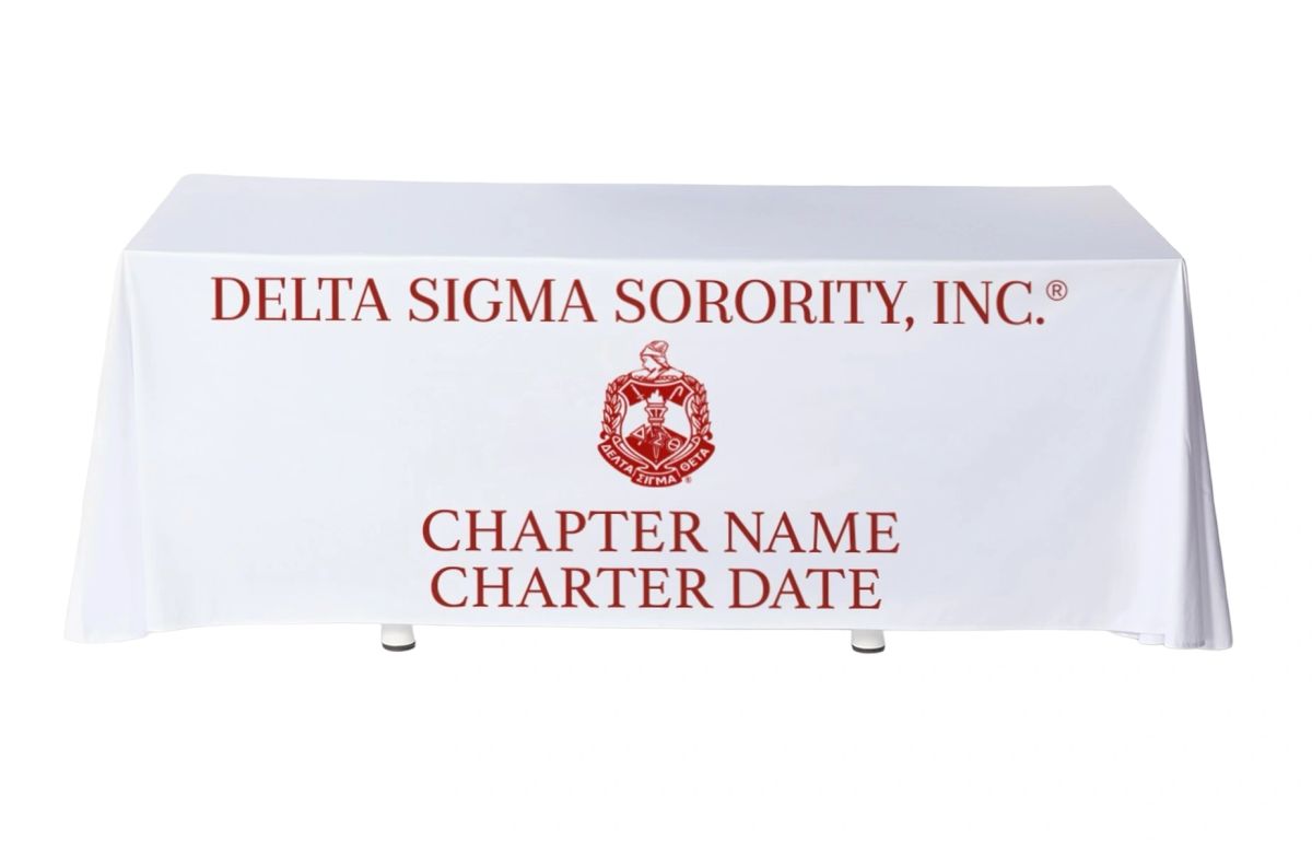 Delta Sigma Theta Tablecloth White