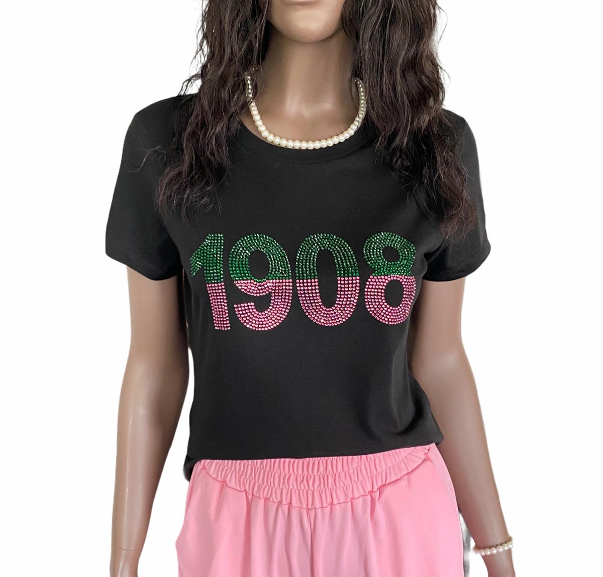 Rhinestone 1908® Tee Shirt Black