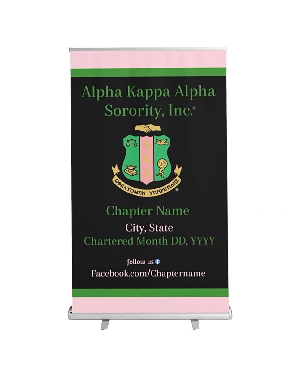 Alpha Kappa Alpha® Retractable Banner Black (Item 100125D)