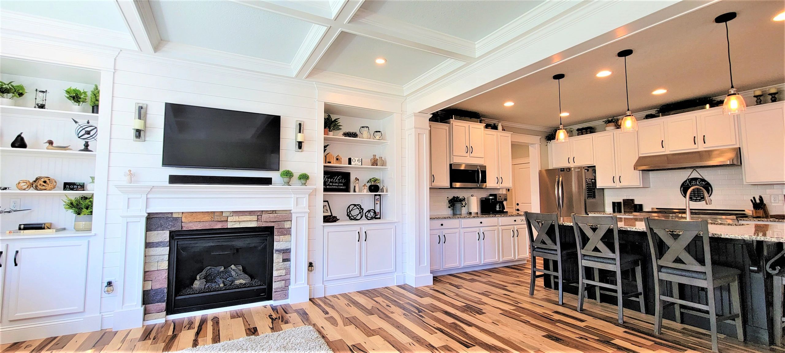 Custom Built-in Bookcase, Wainscoting, Shiplap and Trimwork by VIVIAN ...