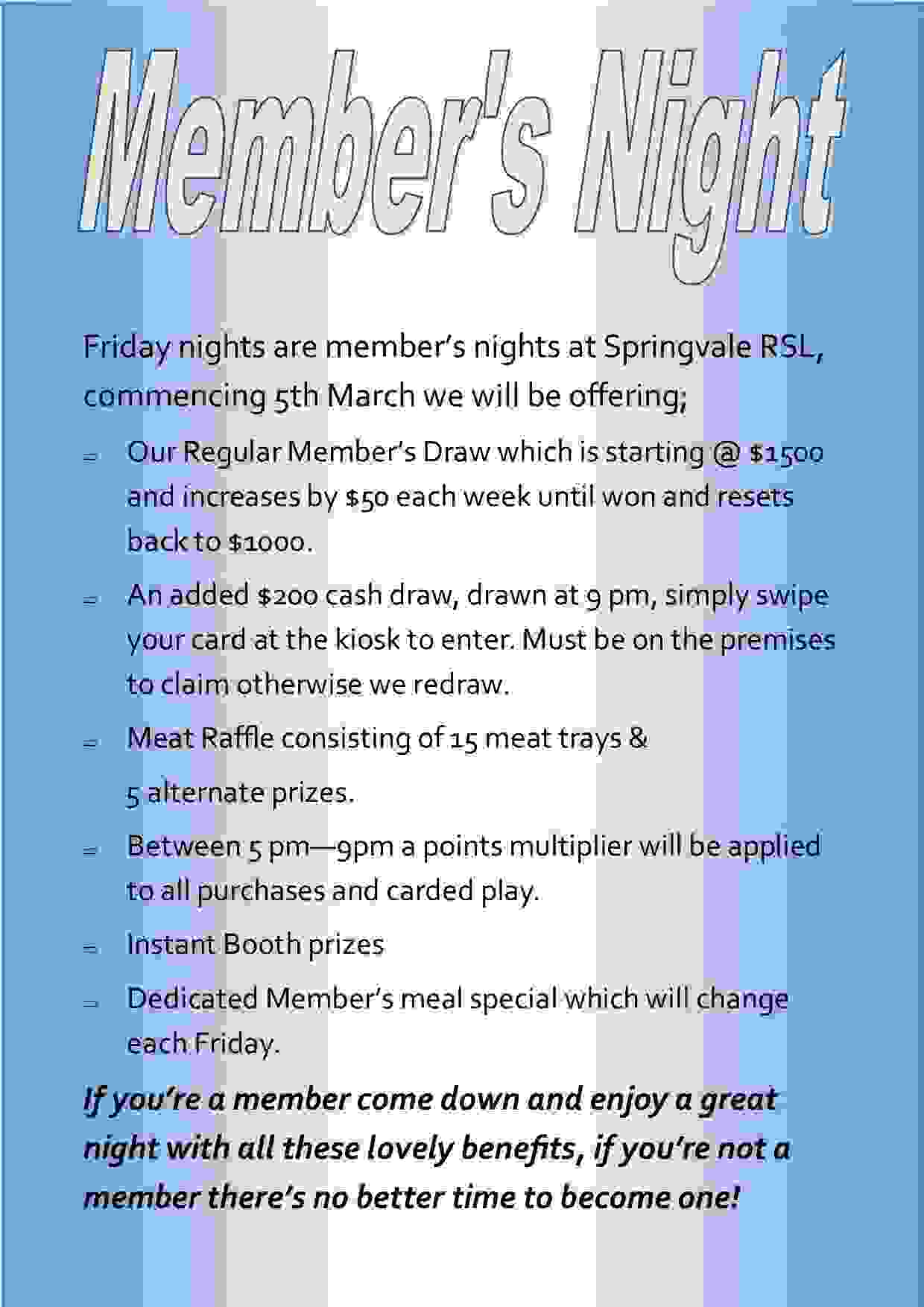 Whats On!! | Springvale RSL Sub-Branch