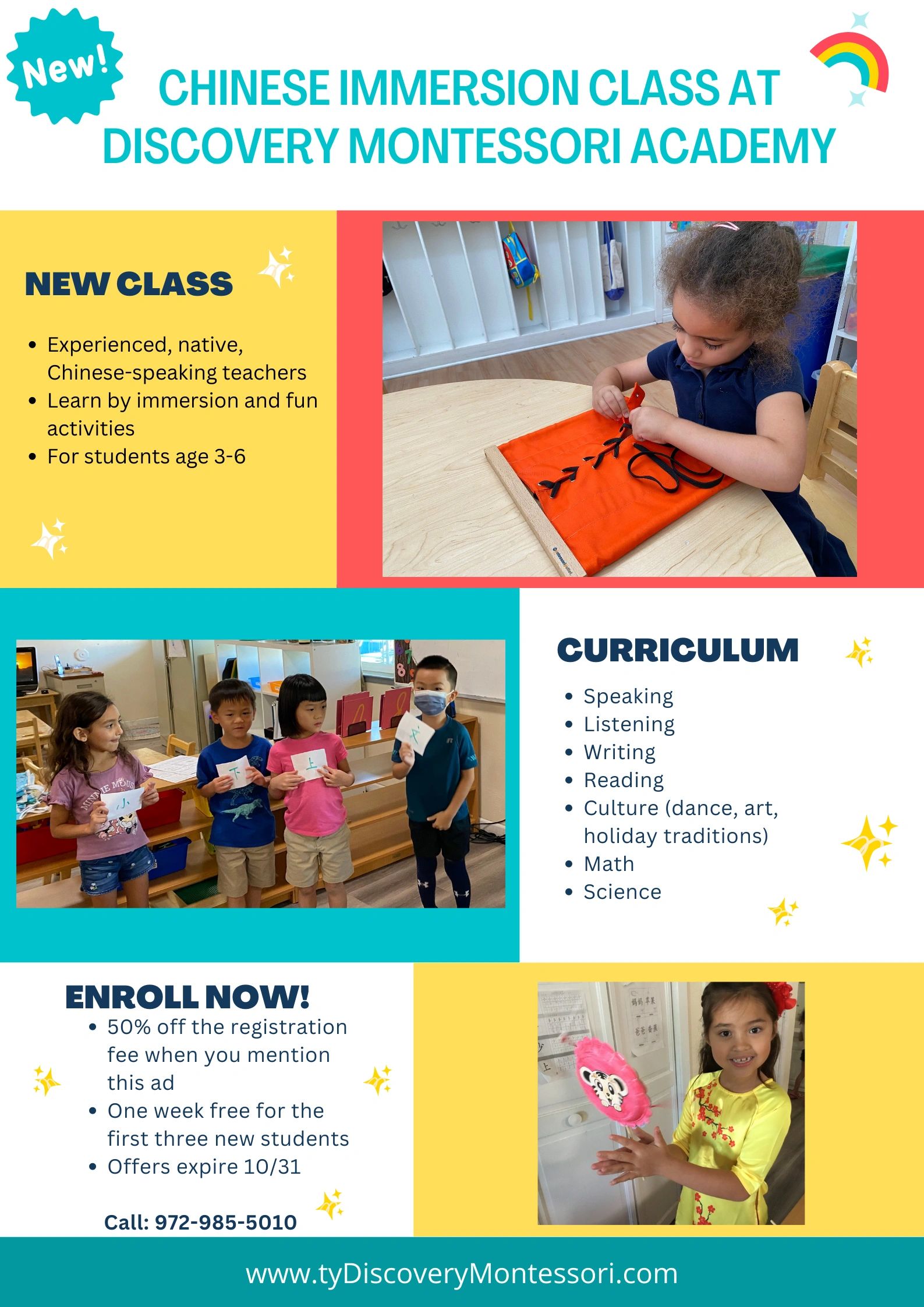 New! Preschool Chinese Immersion Class