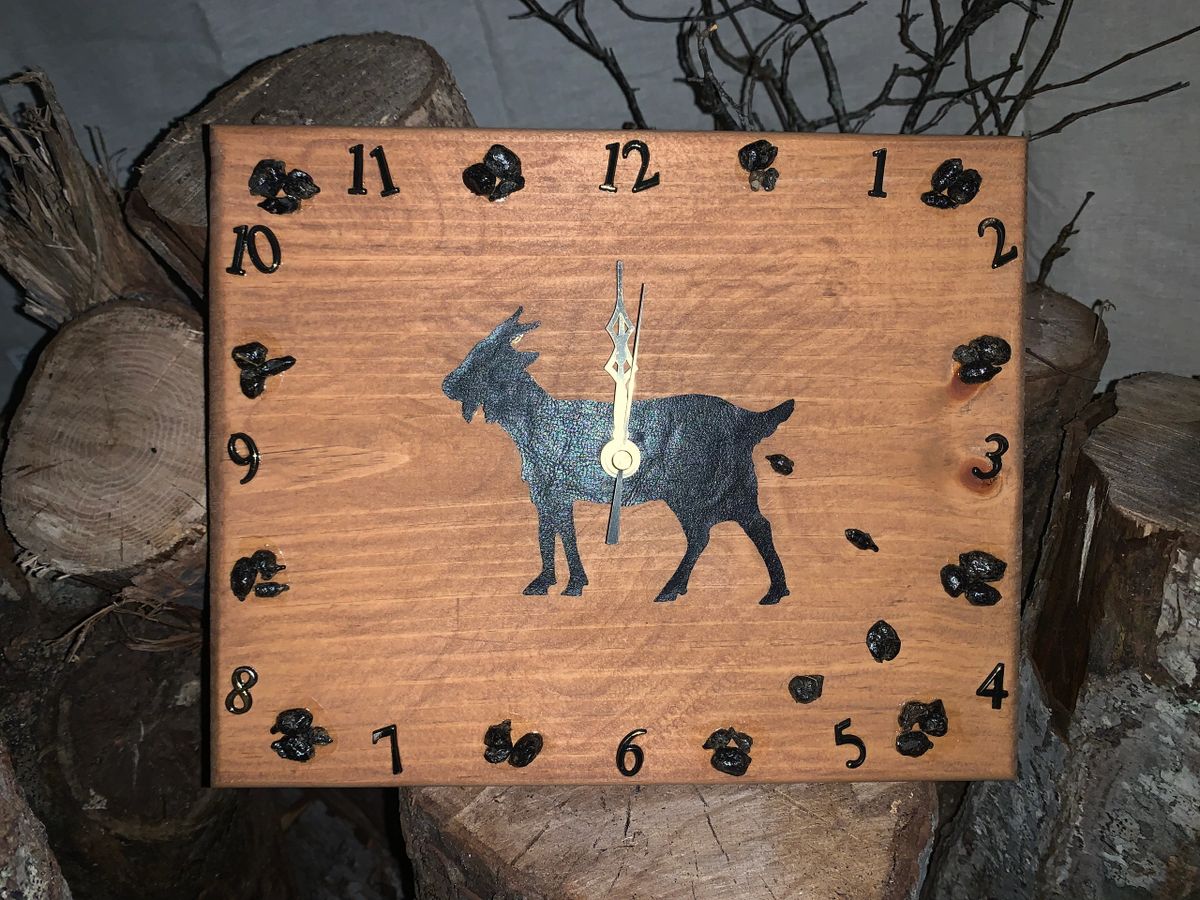 Goat Poo Poo clock
