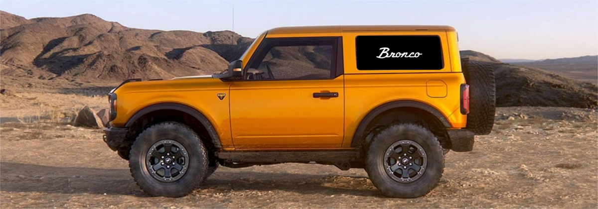 RETRO SCRIPT 20" VINYL LETTERS DECALS FOR FORD BRONCO SPORT AND BIG ...