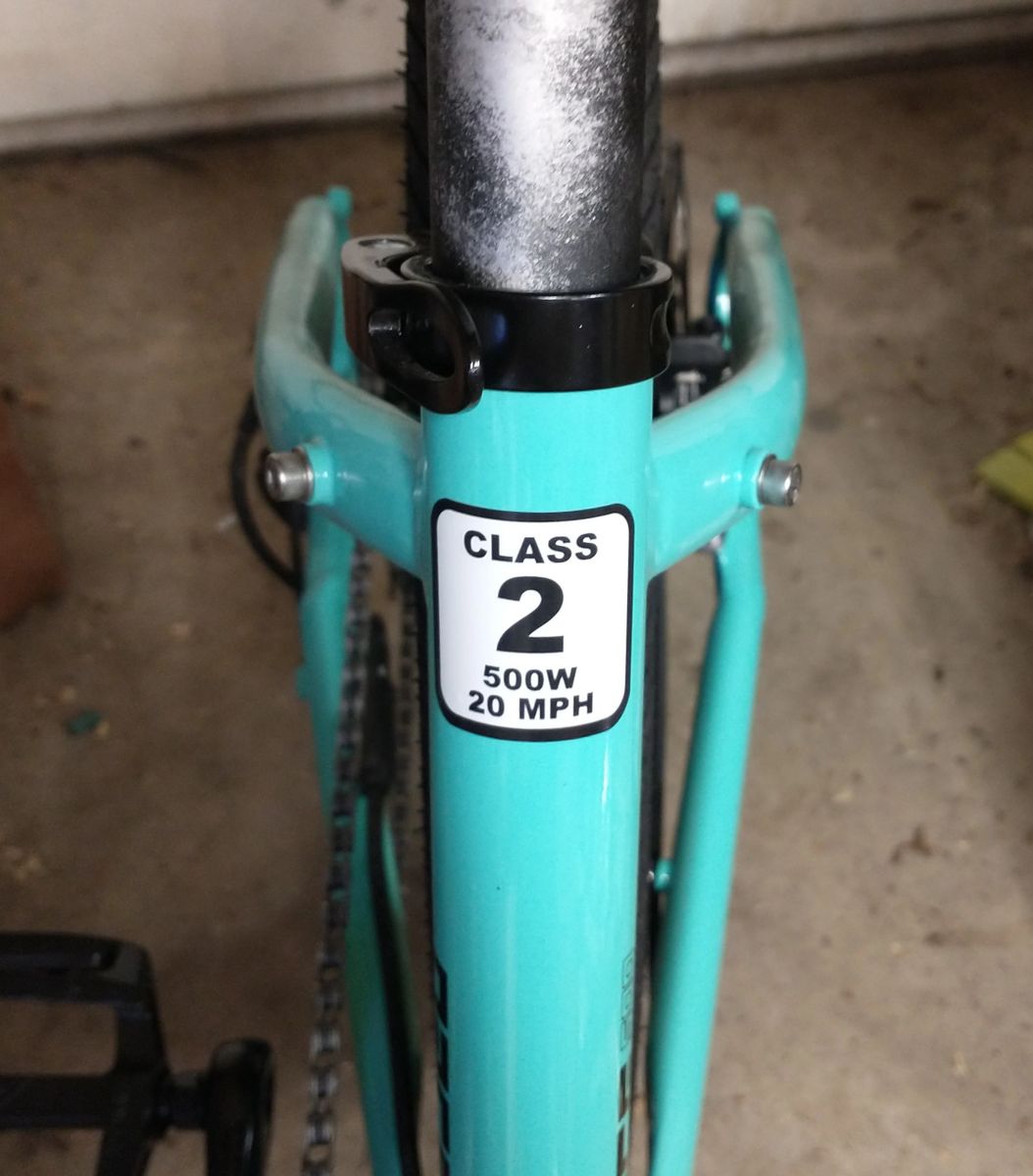 E-Bike Class 1 & 2 Stickers
