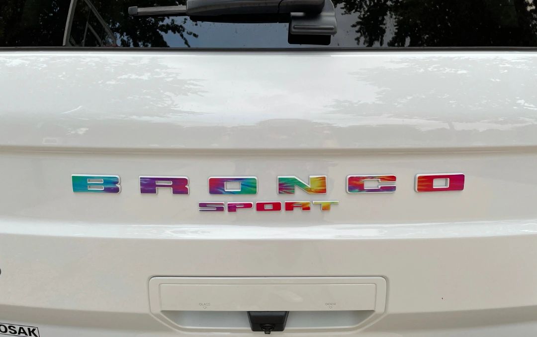 TIE DYE VINYL LETTERS OVERLAY DECAL FOR 2021 FORD BRONCO SPORT
