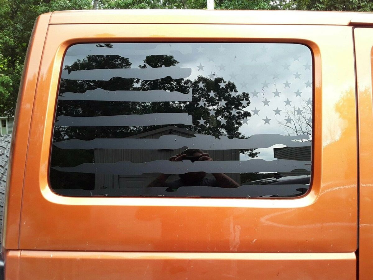 Distressed American Flag Window Decals For Jeep Wrangler Unlimited 4Dr ...