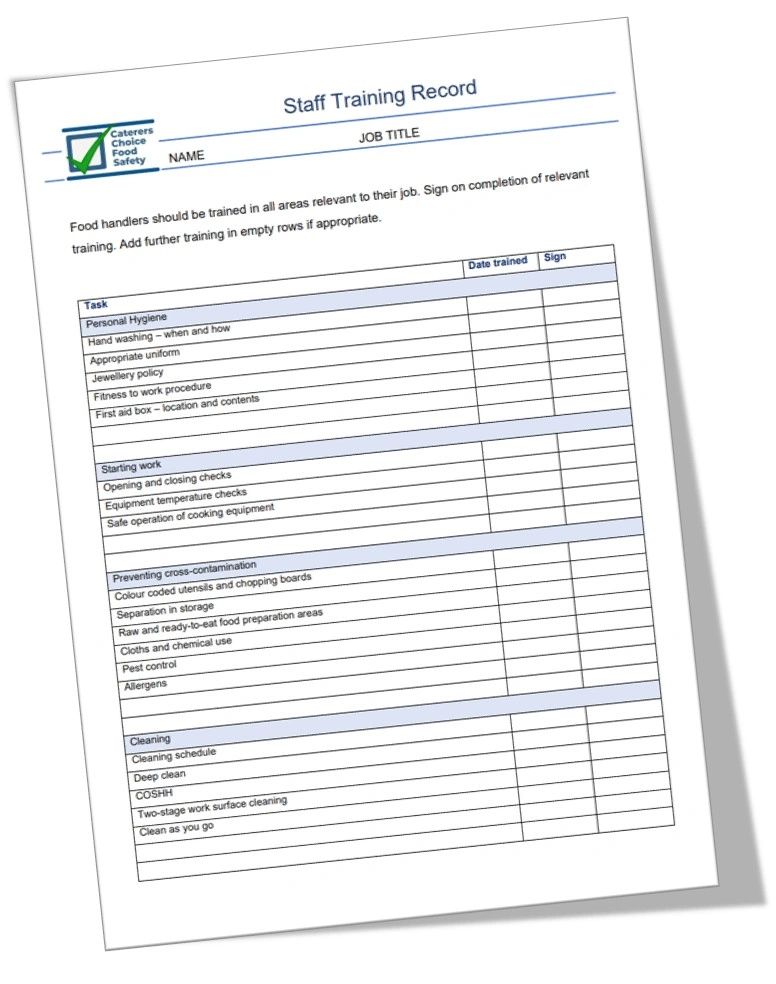 Staff Training Record (PDF)