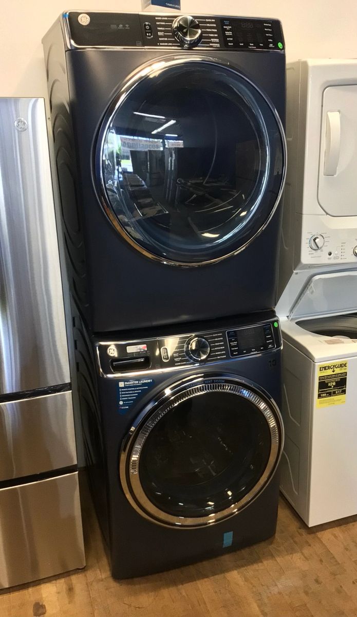 New GE Washer and Gas Dryer Set in Sapphire Blue
