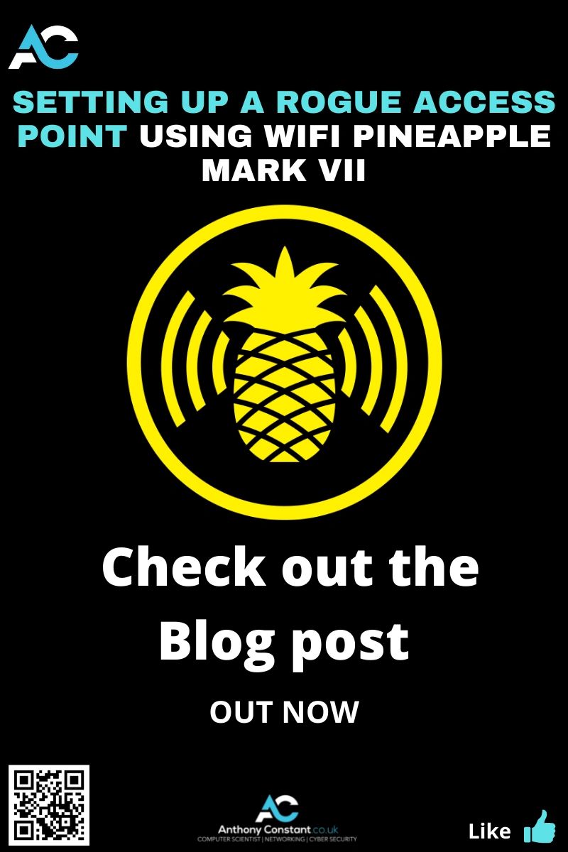 Setting up a Rogue Access Point using WiFi Pineapple Mark VII