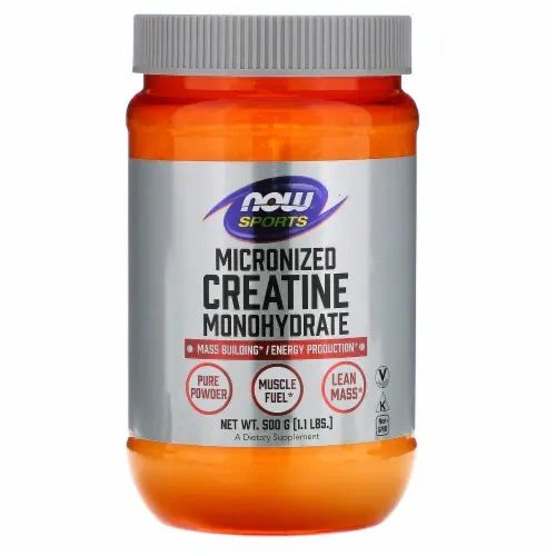 NOW CREATINE MONOHYDRATE MICRONIZED 500 G / Creatina Monohidrato, Polvo Micronizado