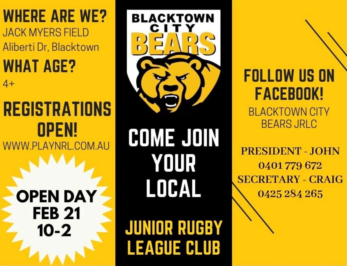 BLACKTOWN CITY BEARS JRLC - Rugby League - Blacktown, New South Wales