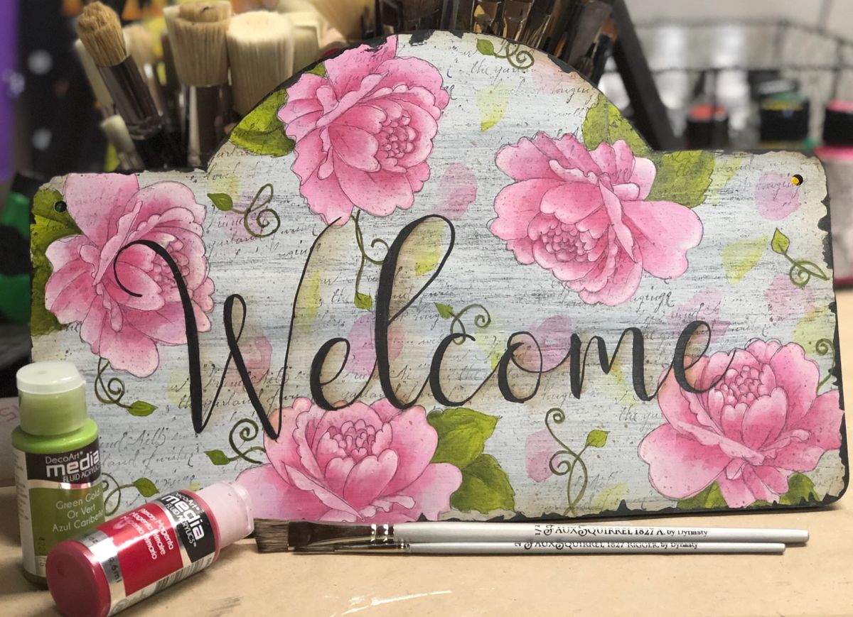 Shabby Chic Welcome Print Pattern