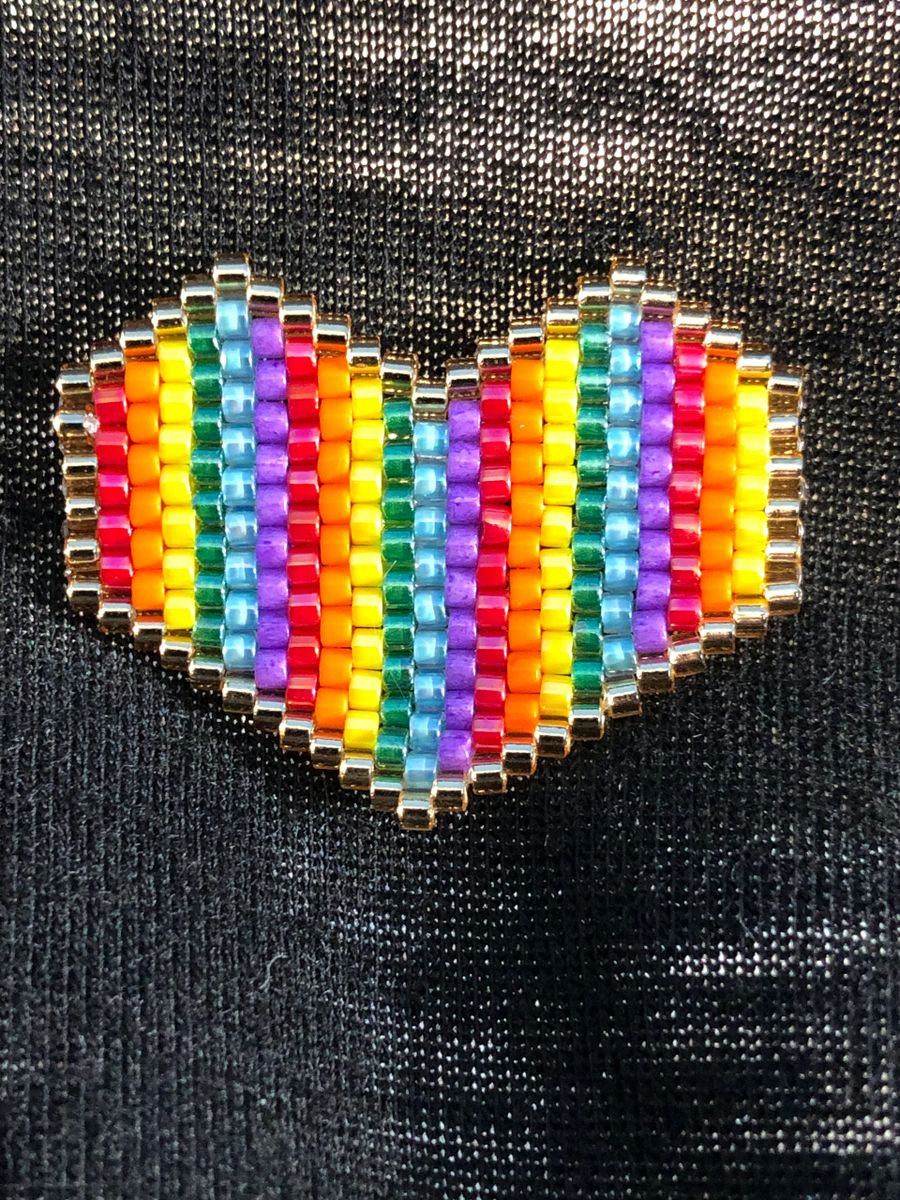 Rainbow Heart Pin.